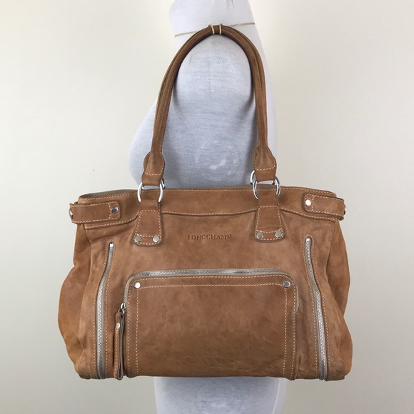 Longchamp | Bags | Longchamp Tan Leather Shoulder Bag | Poshmark